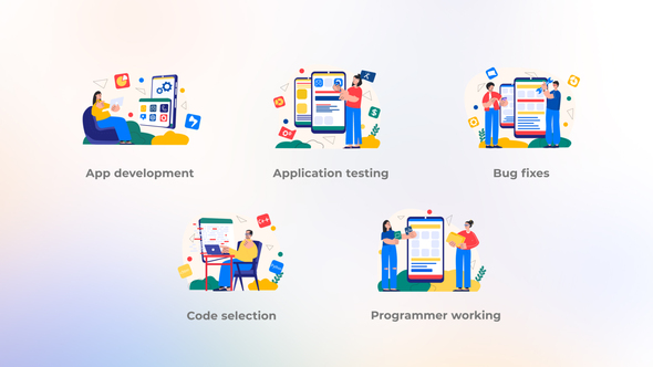 App development - Flat concept, After Effects Project Files | VideoHive